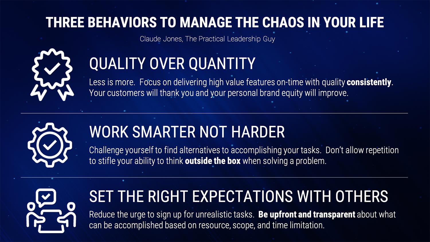 Three Behaviors to Manage the Chaos in Your Life - The Practical ...